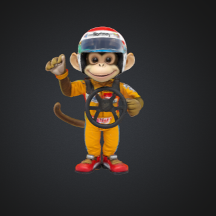3D Printable Formula 1 Driver Monkey (Print-in-Place) by Alexander Zitvesh